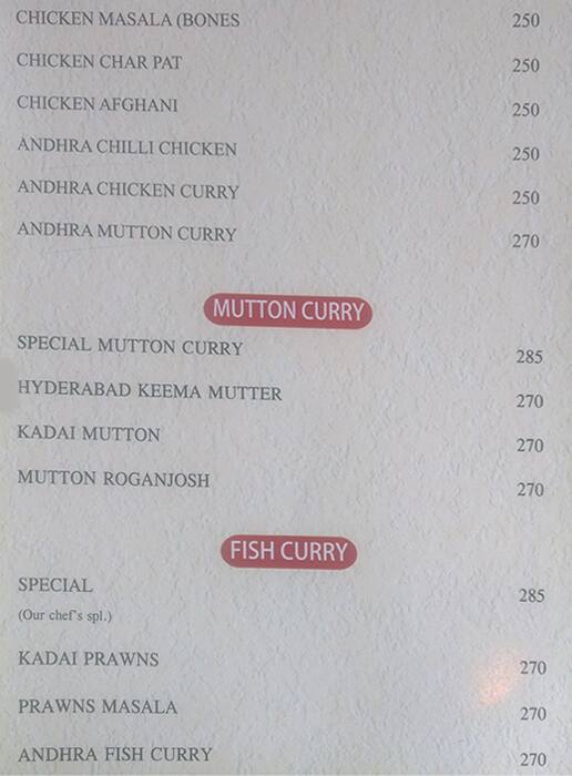 Menu at Nice Restaurant, Hyderabad, 7-1-621/D/3