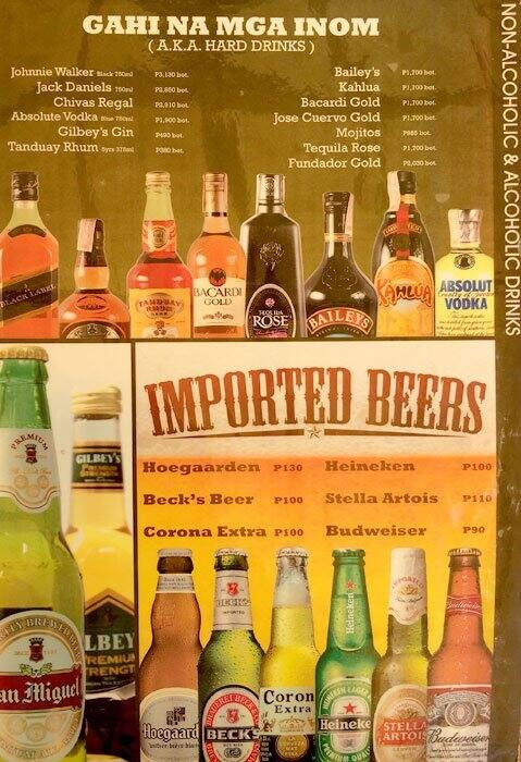 Menu at Lantaw Floating Native Restaurant - Cordova, Cordova