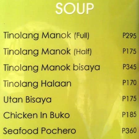 Menu at Lantaw Floating Native Restaurant - Cordova, Cordova