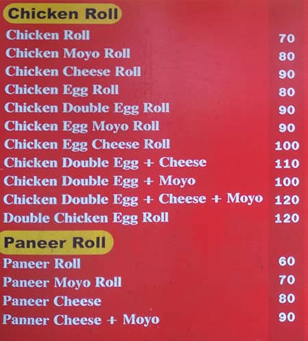 Menu of Kolkata Roll Point, Baner, Pune
