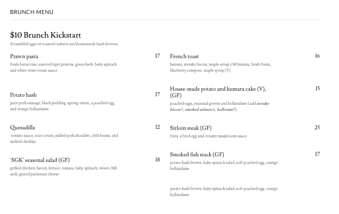 Menu at The Simply Grill Kitchen restaurant, Lower Hutt