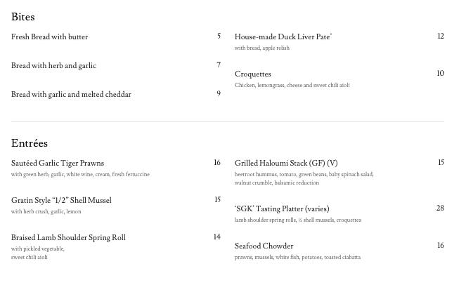 Menu at The Simply Grill Kitchen restaurant, Lower Hutt