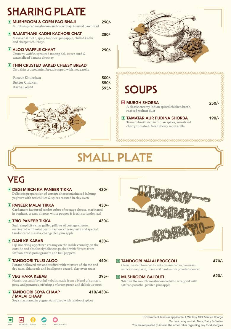 Menu of Moets Since 1965, Defence Colony, New Delhi