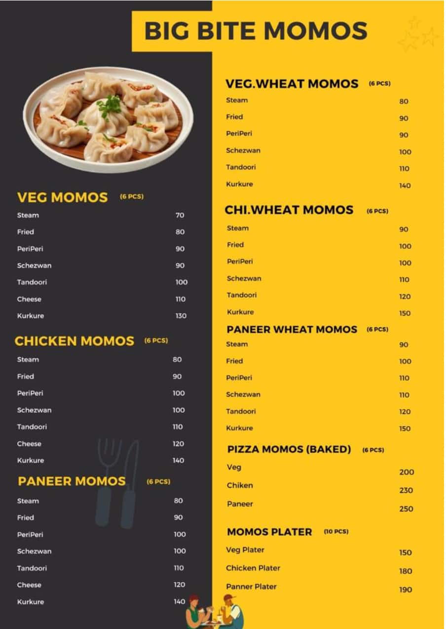 Menu of Big Bite Momos, Virar, Mumbai