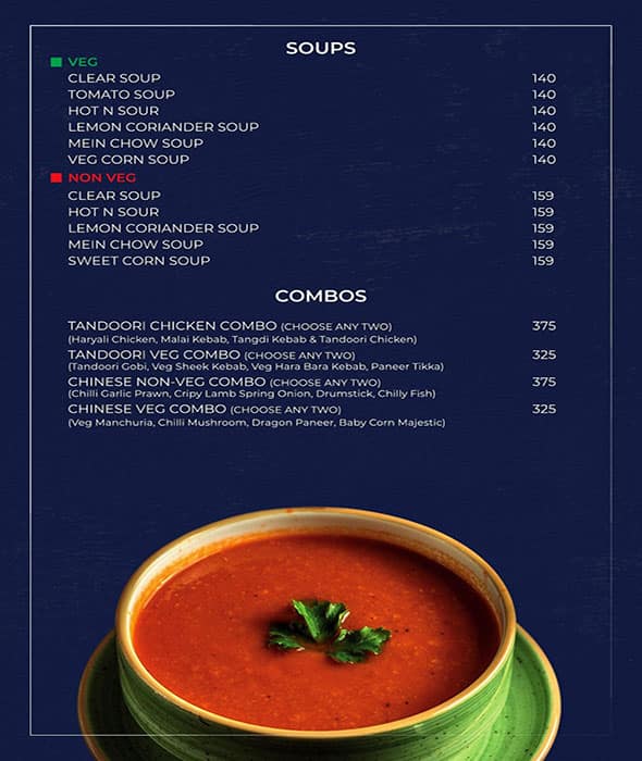 Menu of Saffron 9, Adibatla, Hyderabad