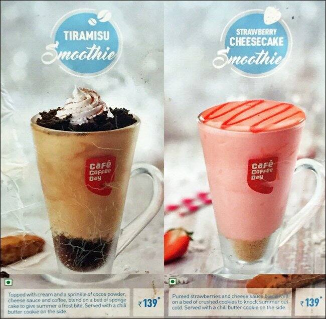 Menu at Cafe Coffee Day, Delhi, A-Block Market