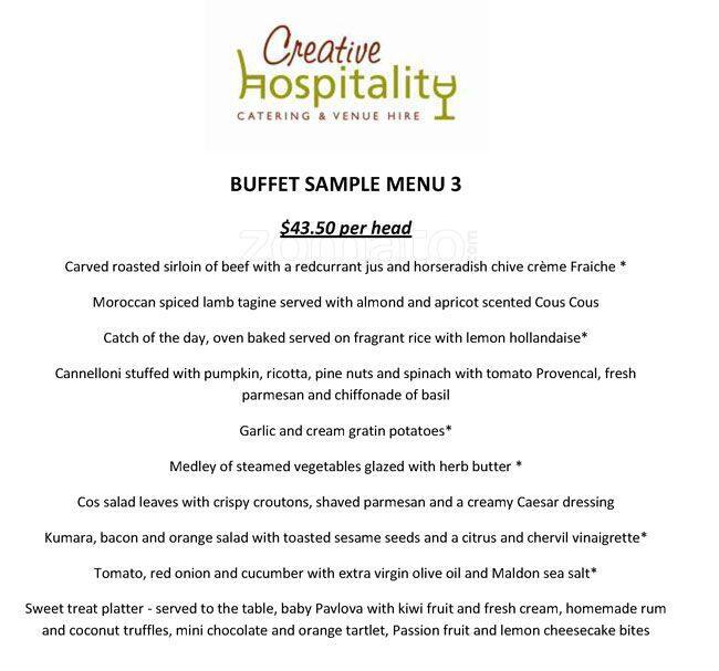 Menu at Tussock Bar and Cafe, Wellington