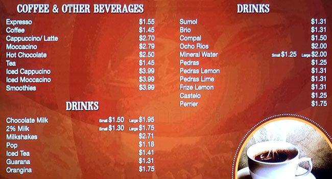Menu at Seara Bakery, Toronto, Keele St