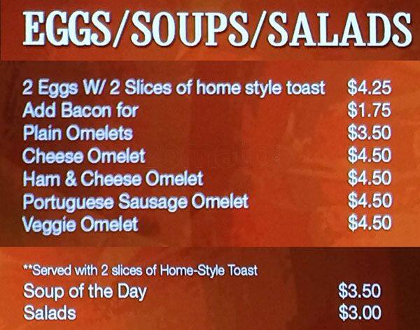 Menu at Seara Bakery, Toronto, Keele St