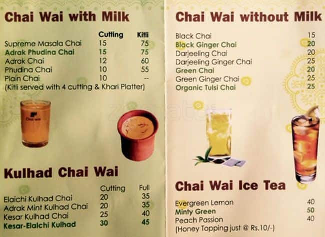Menu at Chai Wai, Ahmedabad, G 11