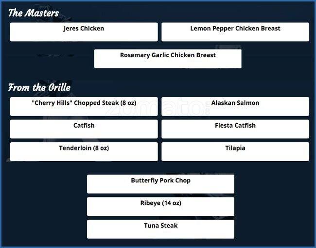 Menu at The Spirit Grille pub & bar, Irving