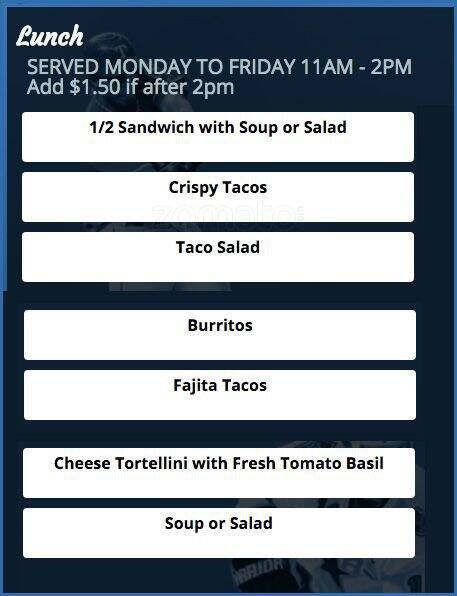 Menu at The Spirit Grille pub & bar, Irving