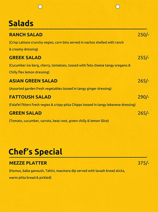 Menu at 1989 By Sphere Lounge, Ahmedabad, 13 Floor