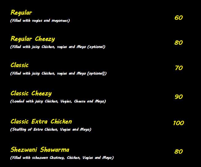 Menu of Mama Bhanja Shawarma Stall, Naupada, Thane West, Thane