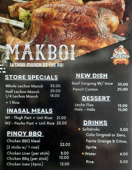 Menu of Makboi Lechon Manok, Al Markaziya, Abu Dhabi