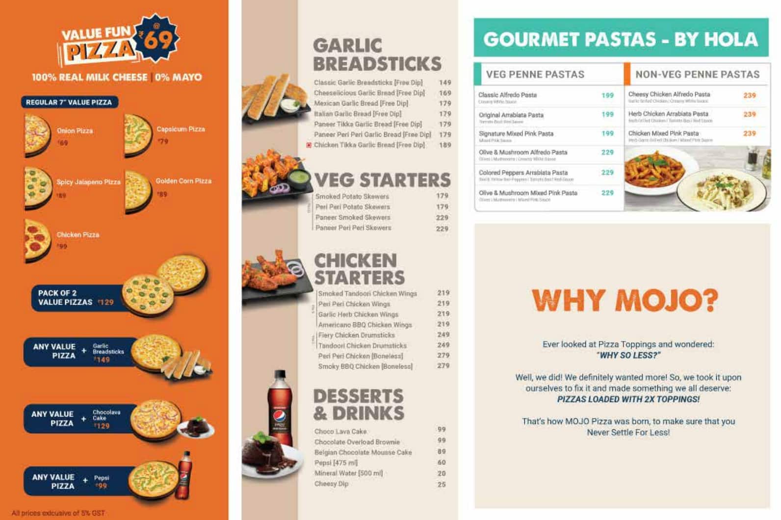 Menu of MOJO Pizza - 2X Toppings, New Town, Kolkata