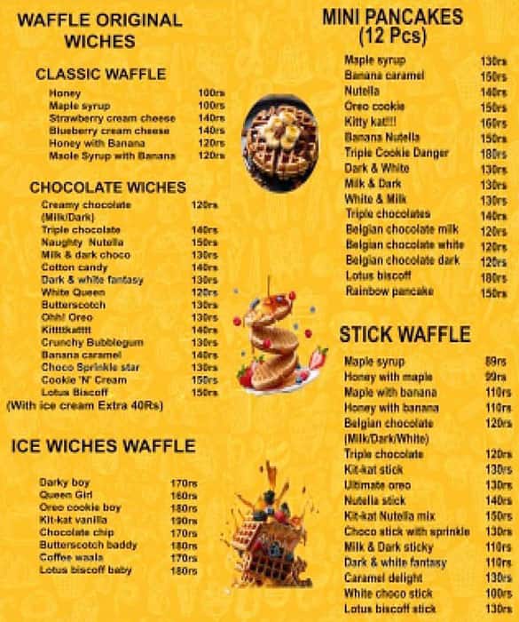 Menu of Cream and Waffle, Kelambakkam, Chennai