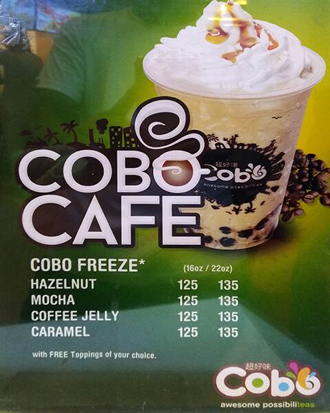 Menu at Cobo pub & bar, Cebu City, J Centre Mall