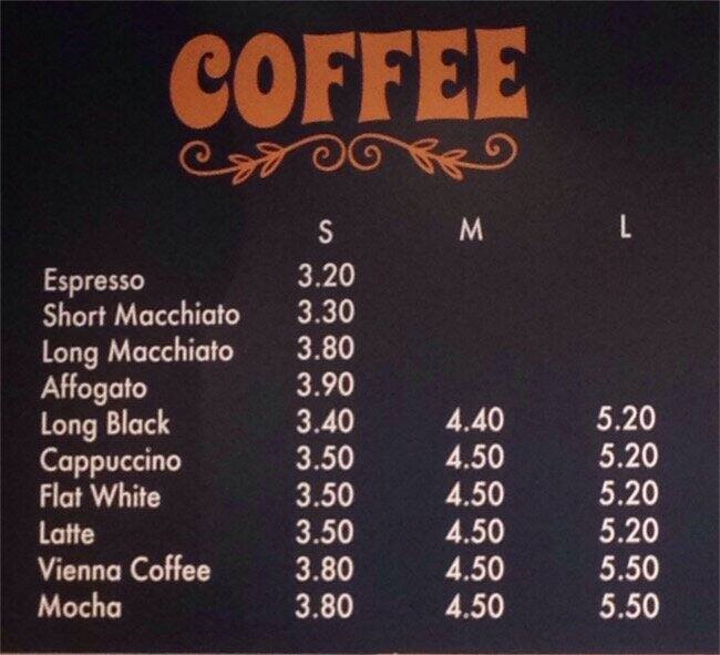 Menu at Aroma Cafe, Adelaide, Frome Rd