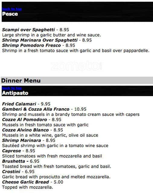 Menu at Cafe Jordano, Lakewood, W Jewell Ave