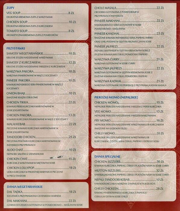Menu at Aroma & Taste restaurant, Warsaw, ul. Jana Krysta 2