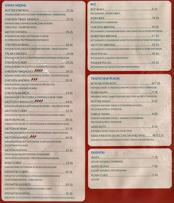 Menu at Aroma & Taste restaurant, Warsaw, ul. Jana Krysta 2