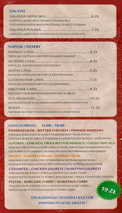 Menu at Aroma & Taste restaurant, Warsaw, ul. Jana Krysta 2
