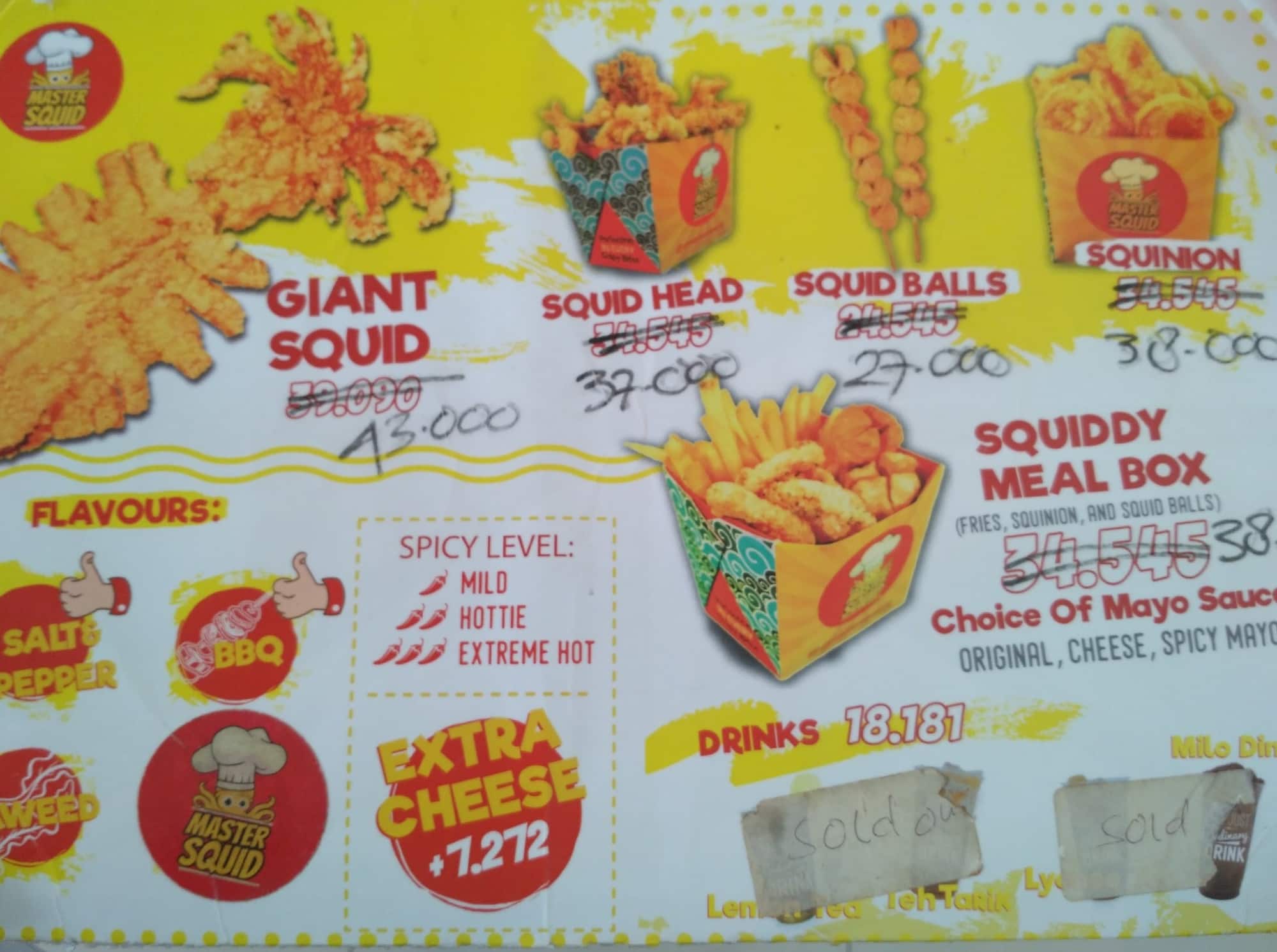 Menu at Master Squid restaurant, Tangerang, Unnamed Road