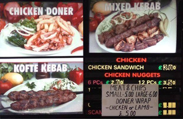 Menu at Efes Kebabs fast food, London, 24 London Rd