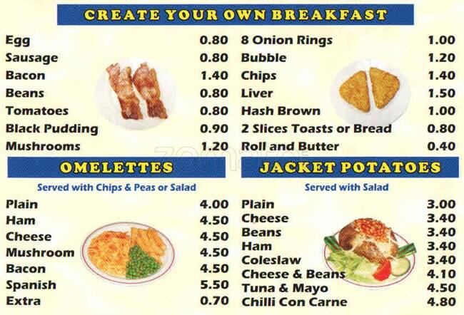 Menu at Town Cafe, Hayes, 3 Clayton Rd