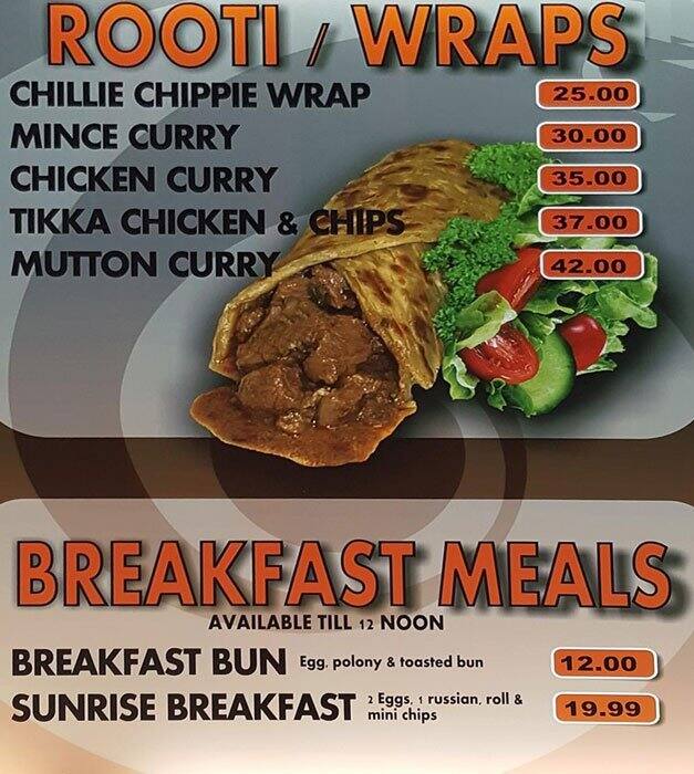 Menu at Bustas Food Hub, Cape Town