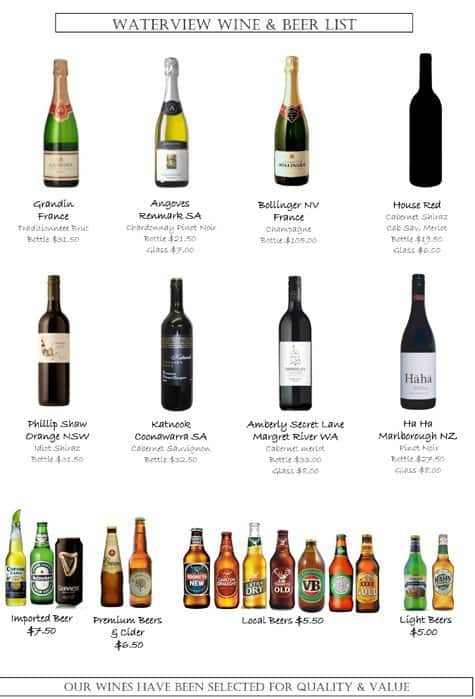 Menu at Waterview Restaurant, Berowra Waters