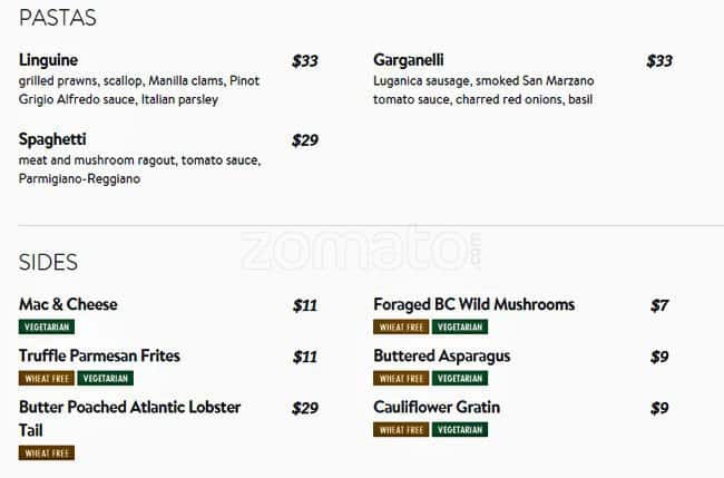 Menu at Food Court at River Rock Casino Resort restaurant, Richmond