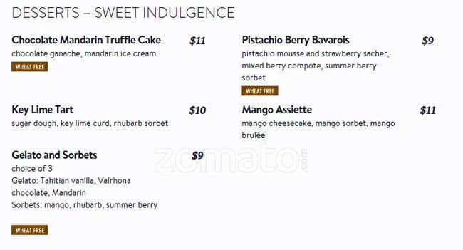 Menu at Food Court at River Rock Casino Resort restaurant, Richmond