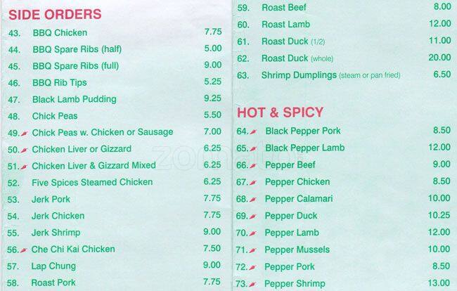 Menu at New Thriving pub & bar, New York City, 10702 Liberty Ave