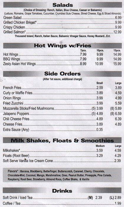 Menu at Herfy's Burgers restaurant, Tacoma, 823 Pacific Ave