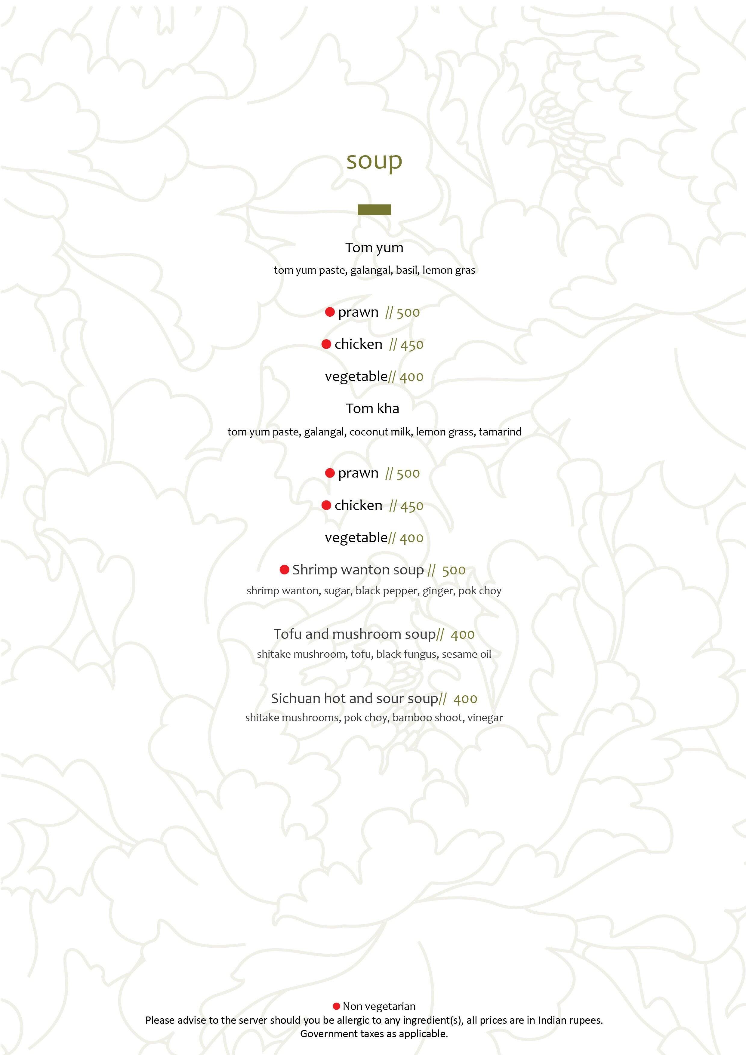Menu at Lukjin - Hyatt Regency Lucknow, Lucknow