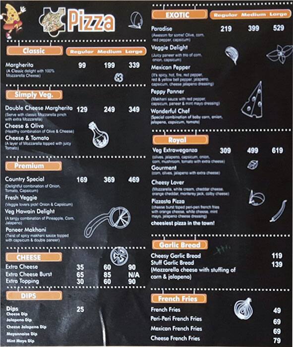 Menu of Pizzasta, Gota, Ahmedabad