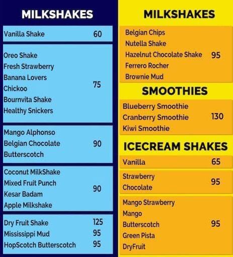 Menu of The Lassi Corner, Gachibowli, Hyderabad