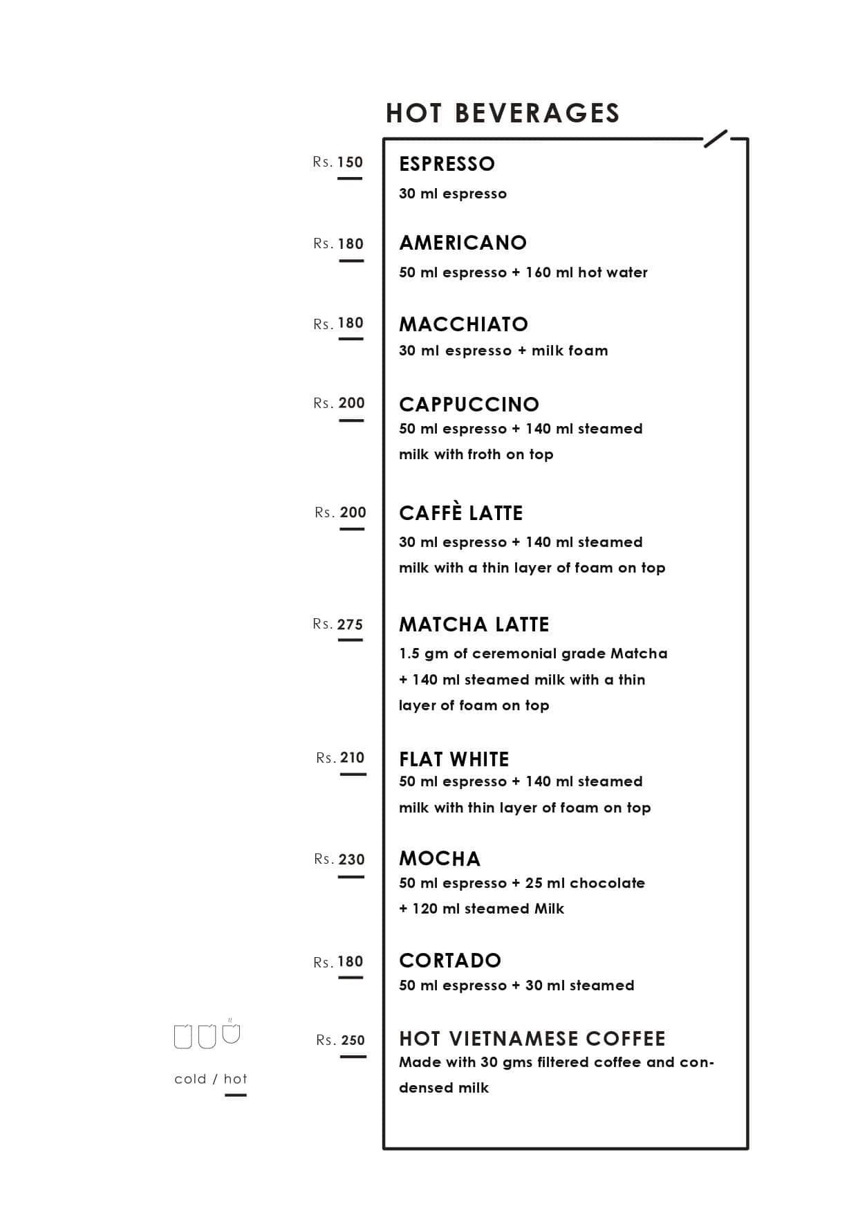 Menu of Cafe Dori, Sector 59, Gurgaon