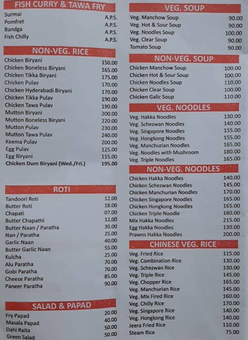Menu at MIDC Restaurant, Mumbai, Plot Number 44