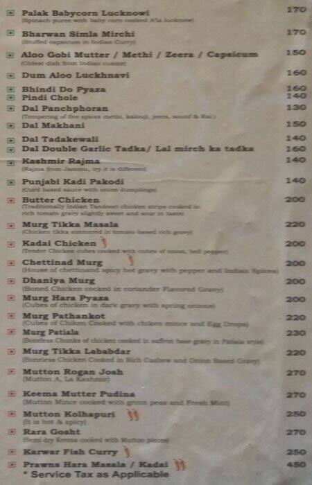 Menu at Tawa Tandoor Tadka, Bengaluru, 4H7H+MHF
