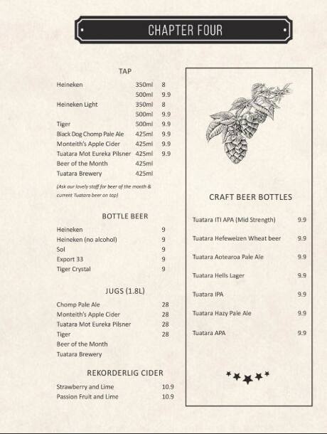 Menu at Scarlett Slimms and Lucky pub & bar, Auckland