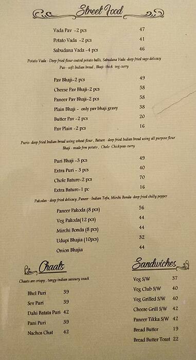 Carta del restaurante Udupi Shree Krishna, Yakarta, Tower Akasia Lt. D-03