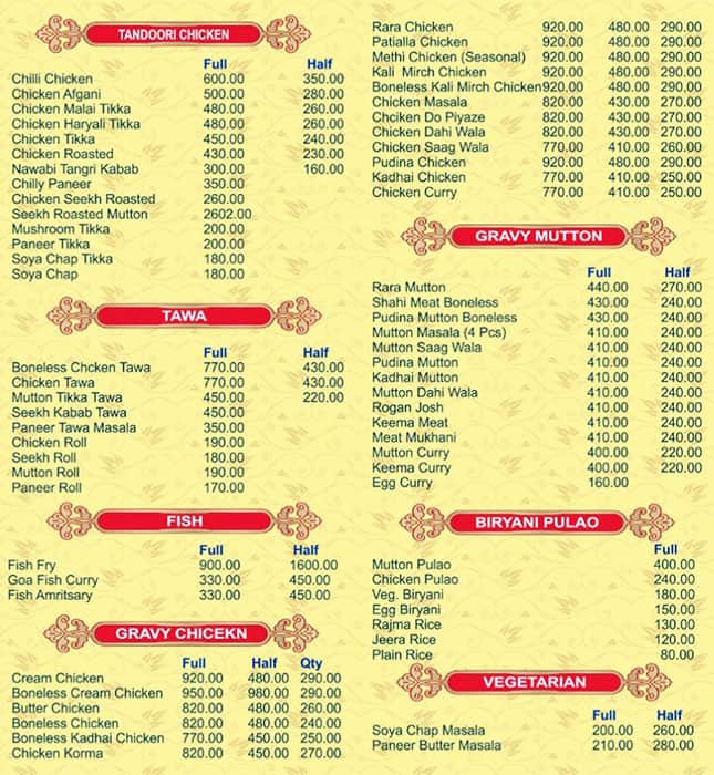 Gopal (Sindhi) Restaurant Menu - Zomato
