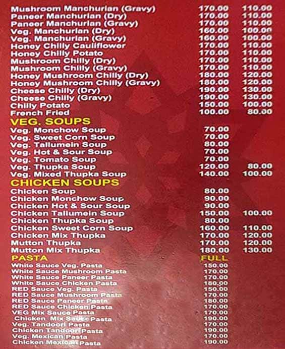 Menu at Raju Chinese Fast Food, Chandigarh, Booth 225