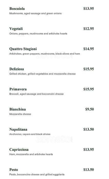 Menu at Peperoncino (The Hot Pepper) Catering Service restaurant, Vaughan