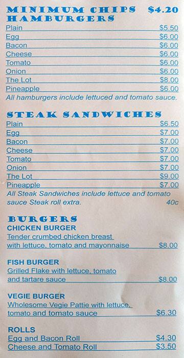 Menu at Ocean King Fish & Chips fast food, Pakenham