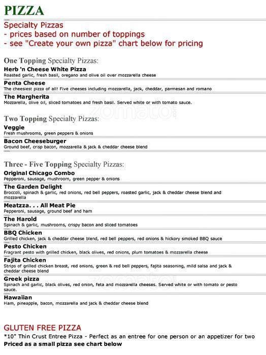 Menu at Armand's Pizzeria & Grille, Rockville