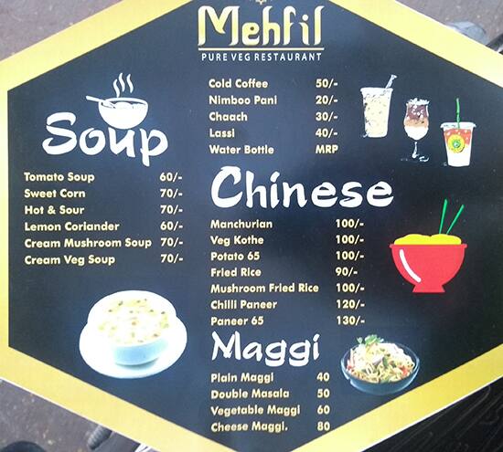 Menu at Mehfil Pure Veg Restaurant, Indore